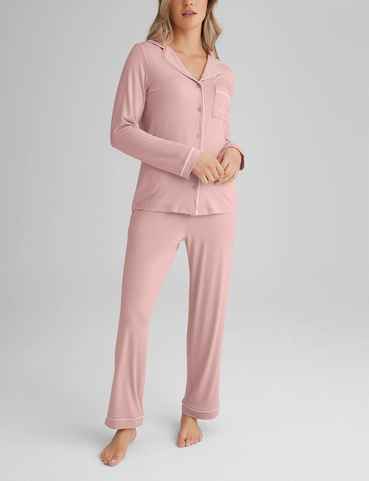 Women's Downtime Long Sleeve Pajama Top & Pant Set – Tommy John